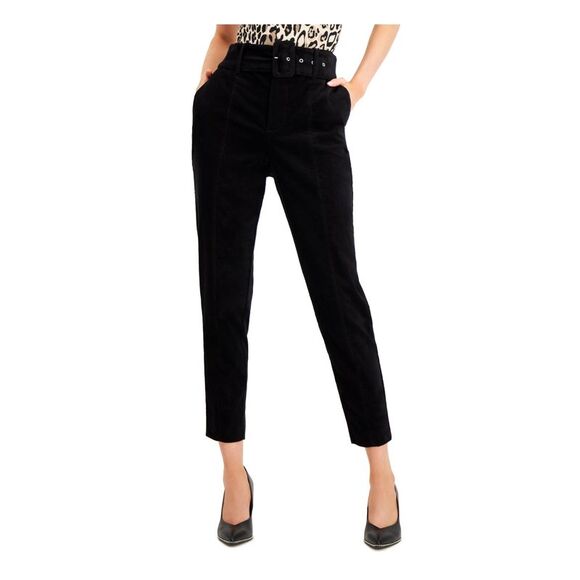 Bar III | Pants & Jumpsuits | Bar Iii Womens Black Belted Velveteen ...